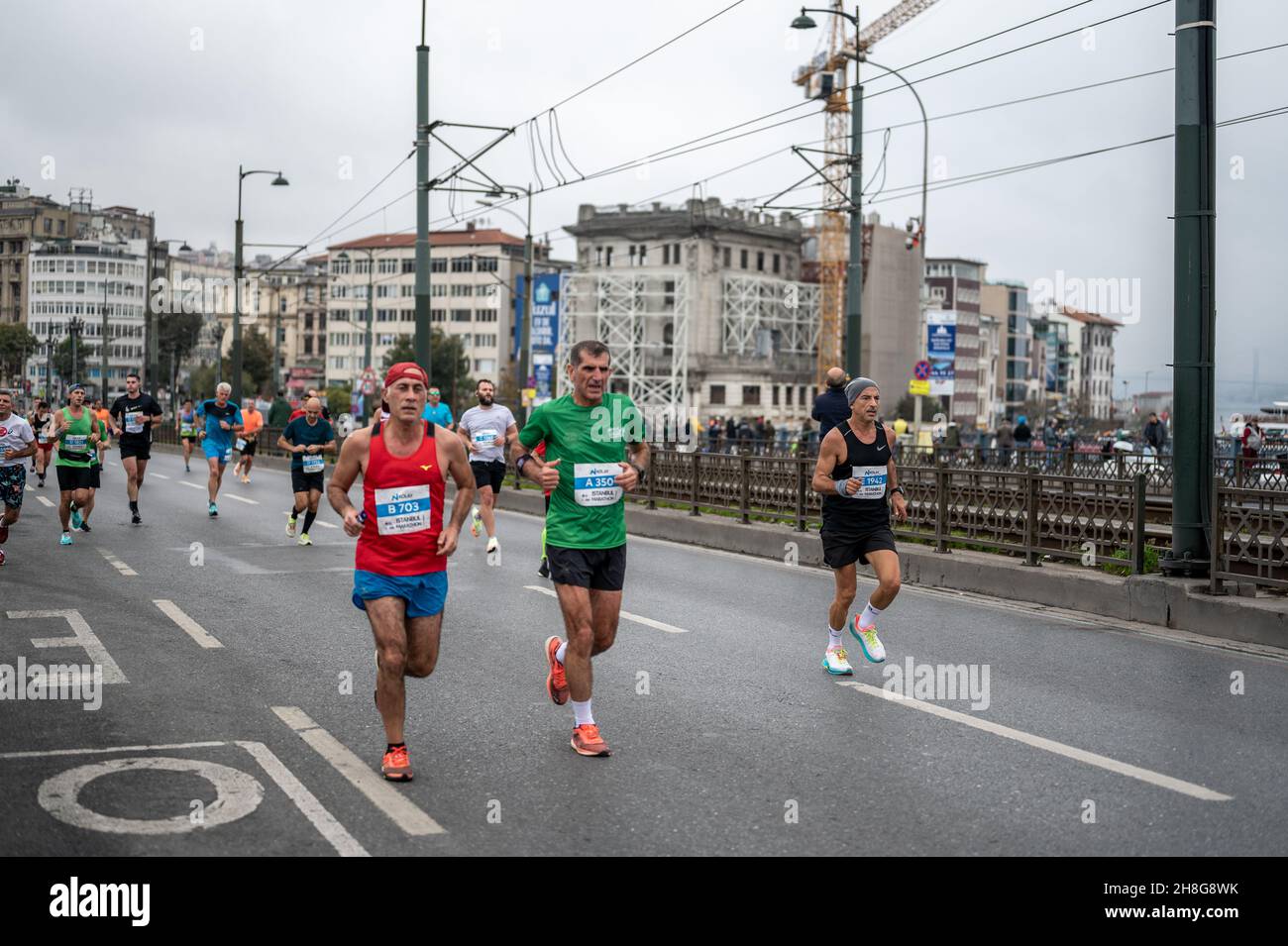 Istanbul, Turkey - November 07, 2021: 43rd Istanbul Marathon. Athletes ...