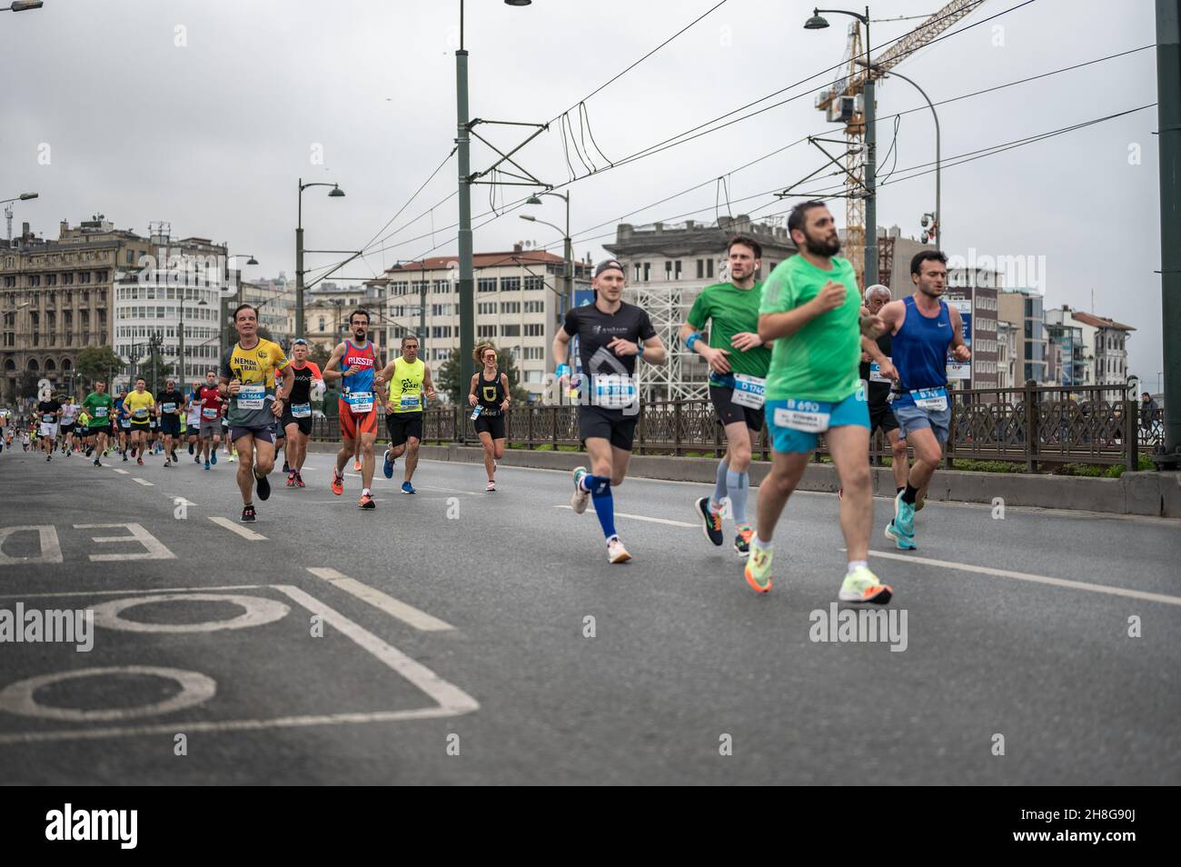 Istanbul, Turkey - November 07, 2021: 43rd Istanbul Marathon. Athletes ...