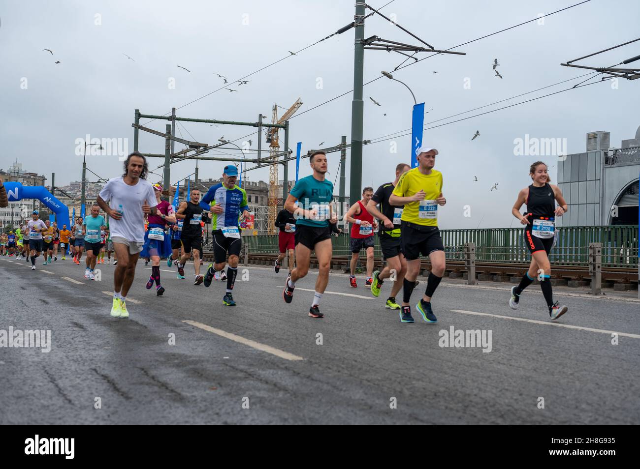 Istanbul, Turkey - November 07, 2021: 43rd Istanbul Marathon. Athletes ...