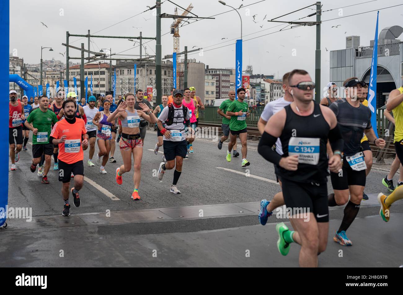 Istanbul, Turkey - November 07, 2021: 43rd Istanbul Marathon. Athletes ...