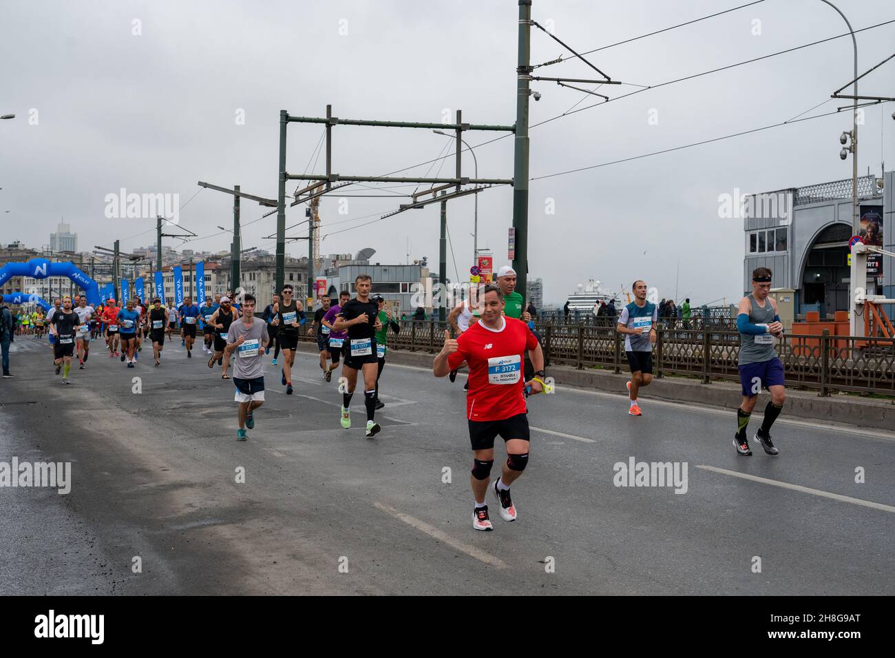 Istanbul, Turkey - November 07, 2021: 43rd Istanbul Marathon. Athletes ...