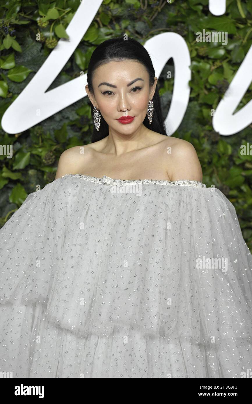 Jessica Wang attending The Fashion Awards 2021 at the Royal Albert Hall ...