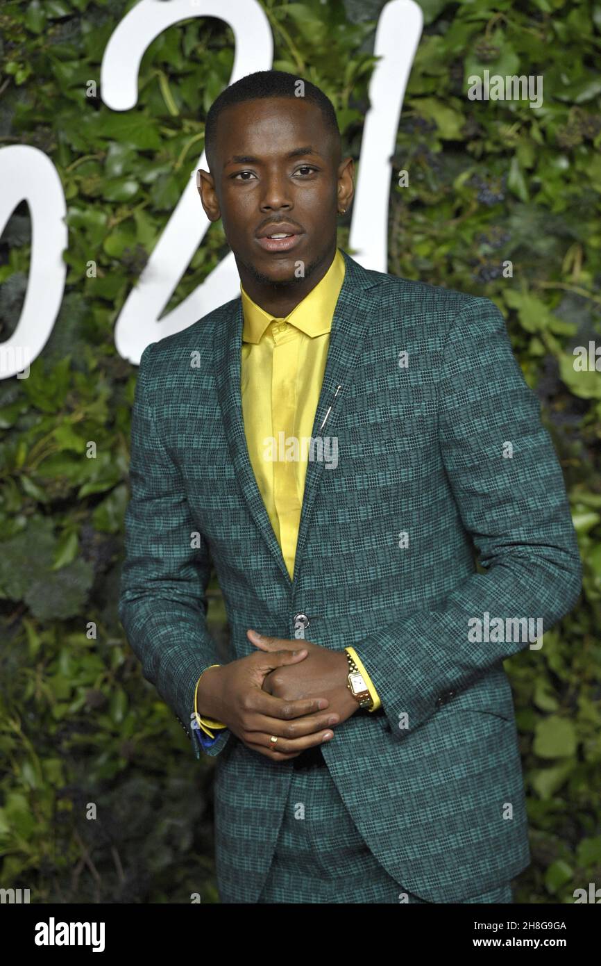 Micheal Ward attending The Fashion Awards 2021 at the Royal Albert Hall ...