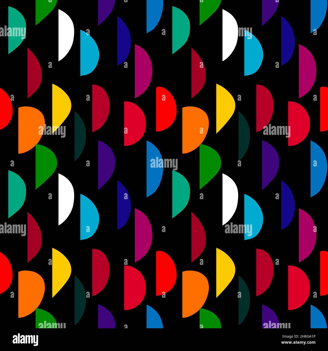 Seamless coloured pattern half circle for fabrics and textiles and ...