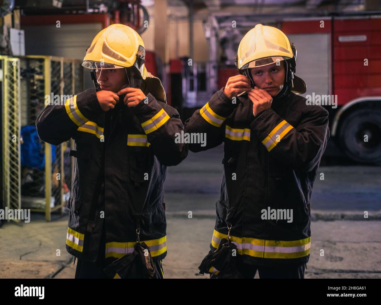 Two young brothers standing hi-res stock photography and images - Alamy