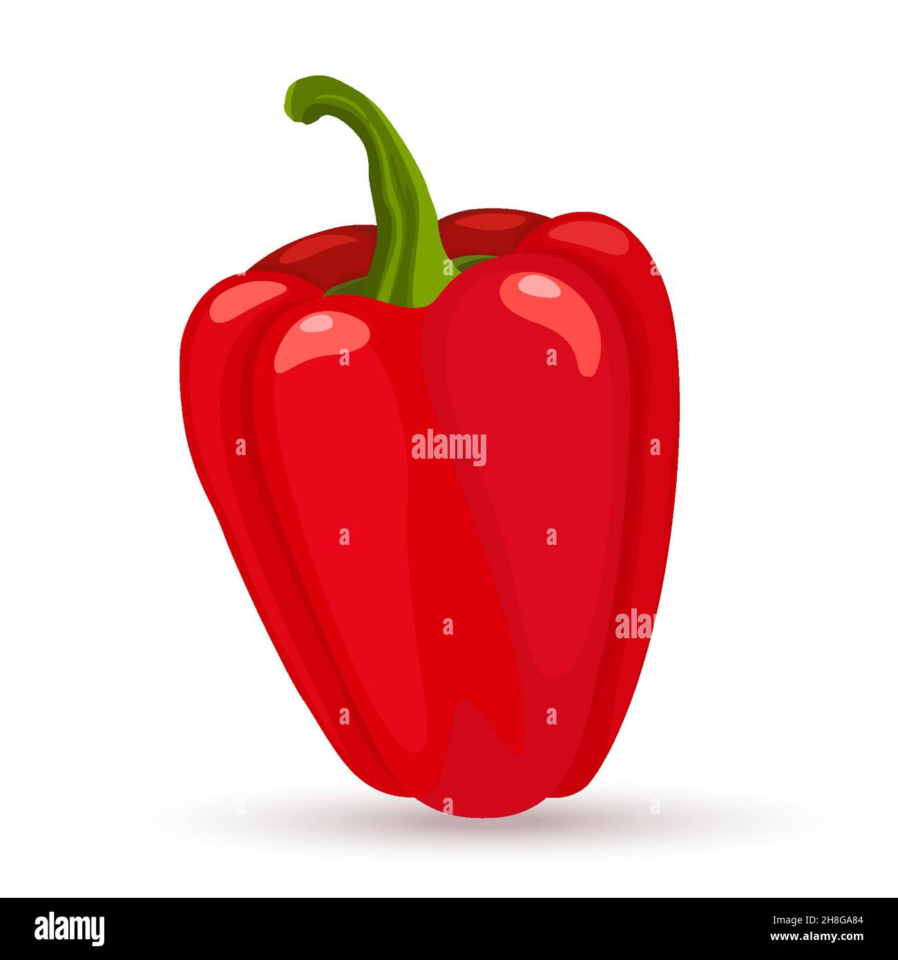 Red bell pepper flat style icon. sweet pepper on white background ...