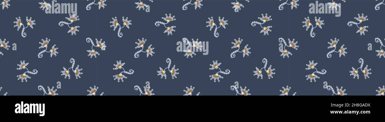 Masculine floral seamless border. Speckled simple shape for digital ...
