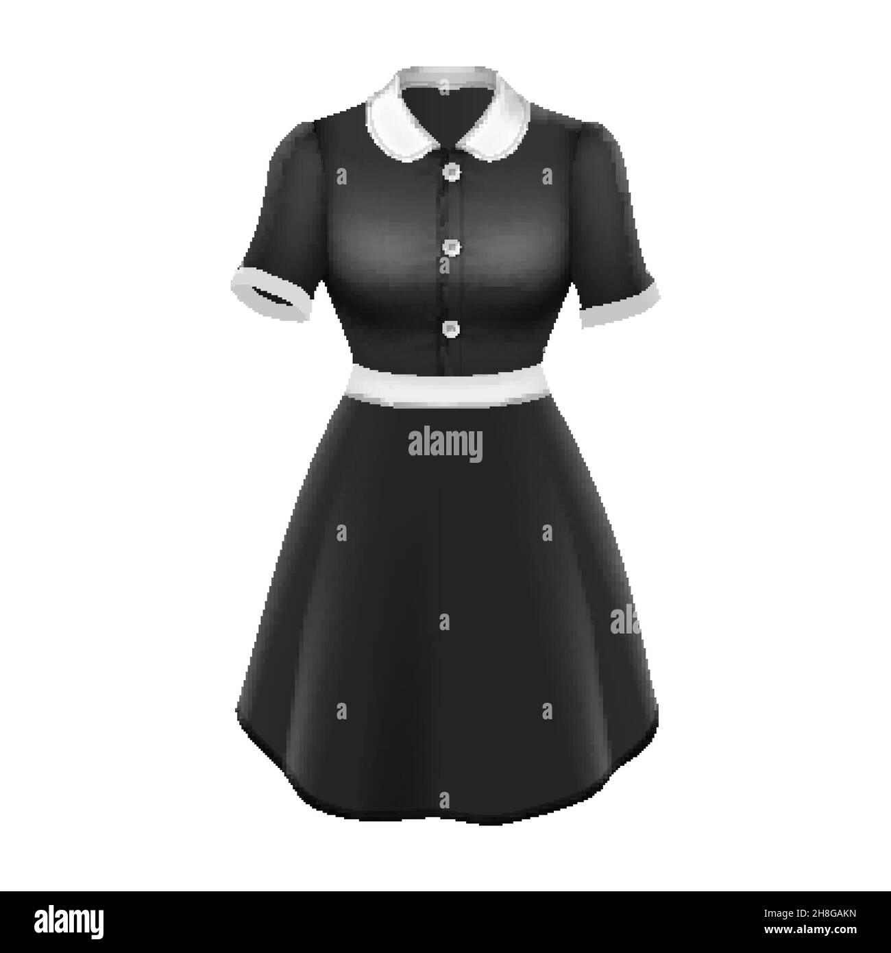 Maid Uniform Female Style Textile Clothing Vector Stock Vector Image ...