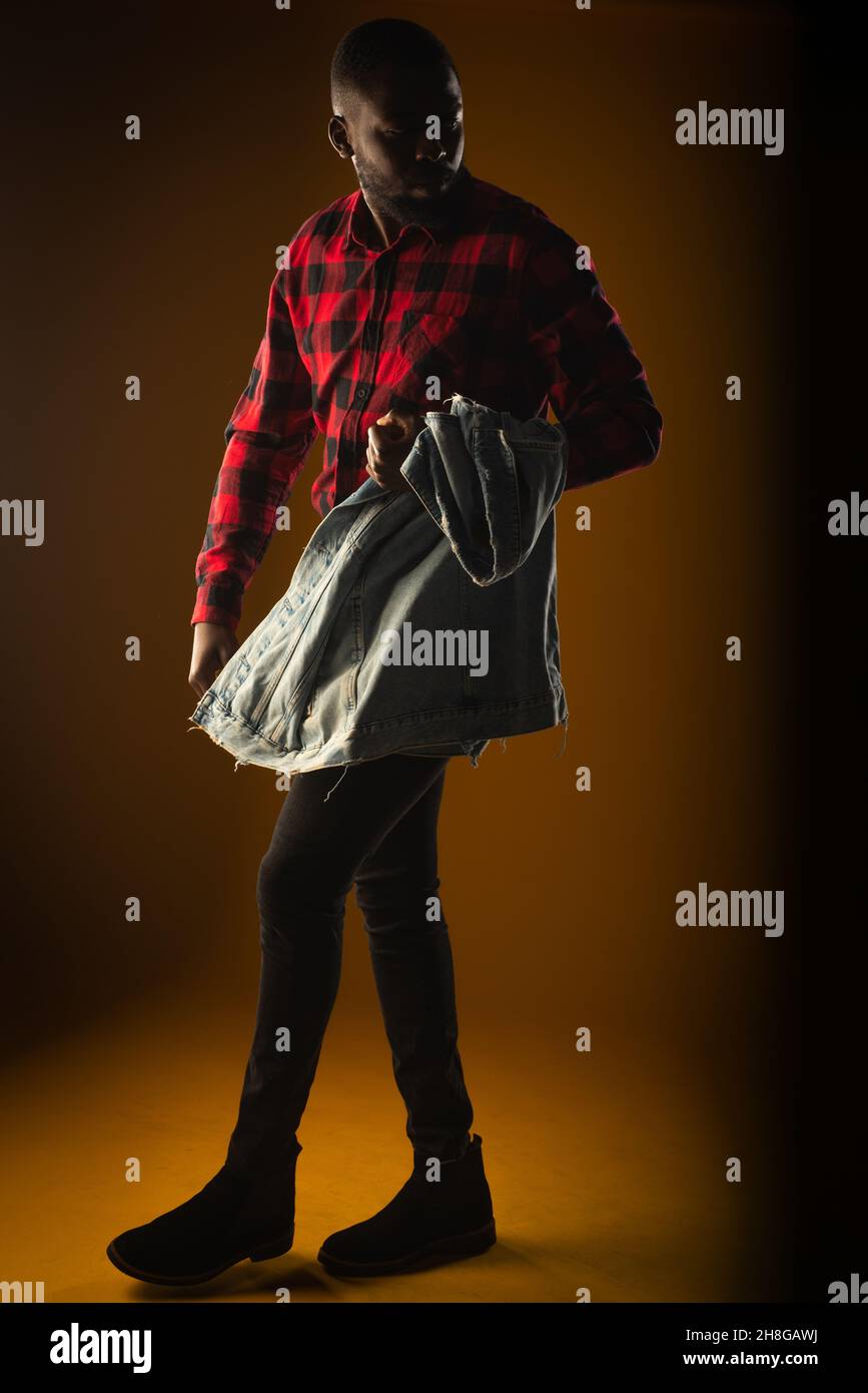 handsome black male is having a great posture while posing Stock Photo ...