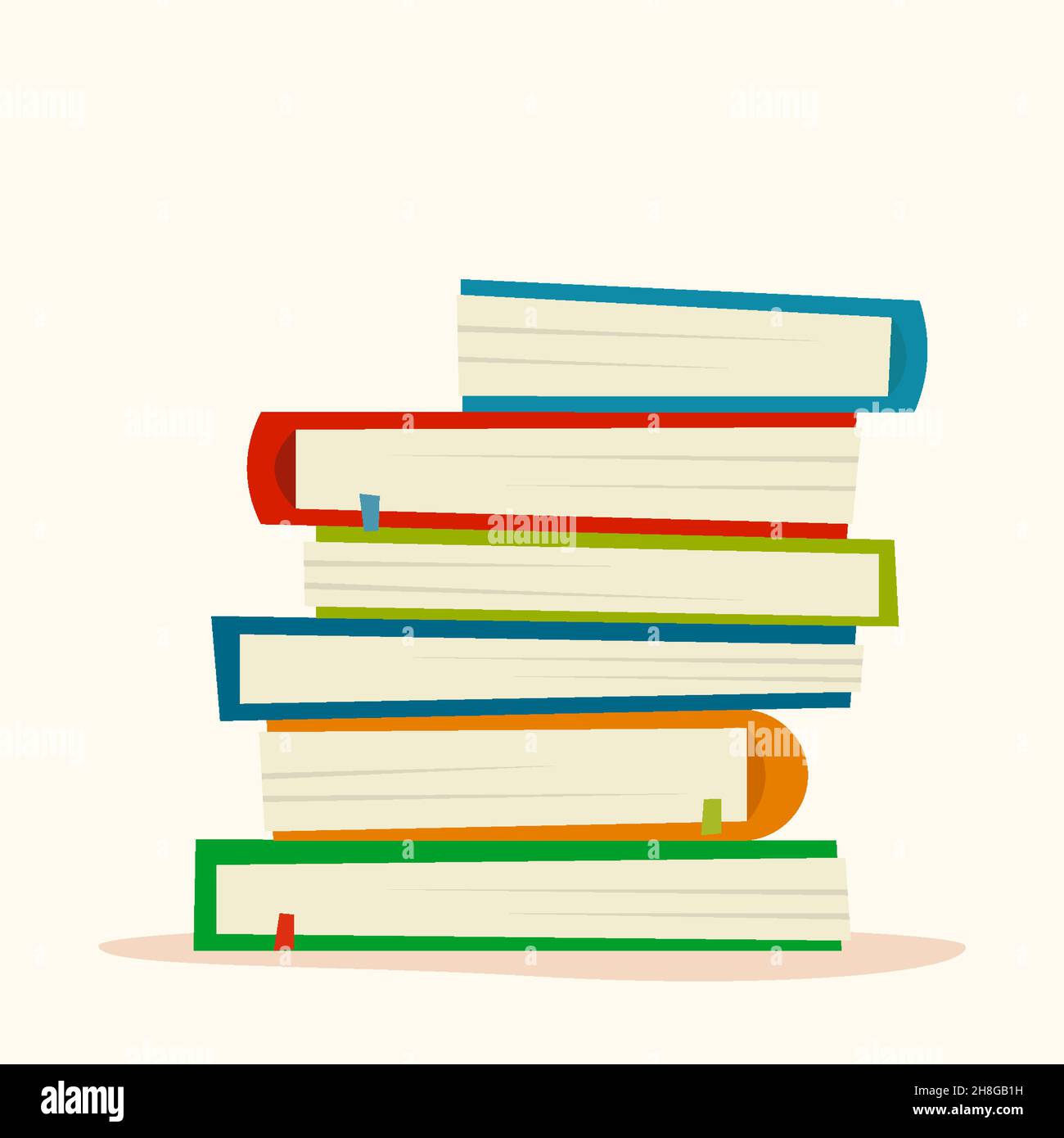 Pile of books in a flat style, isolated on a white background. Stack of ...