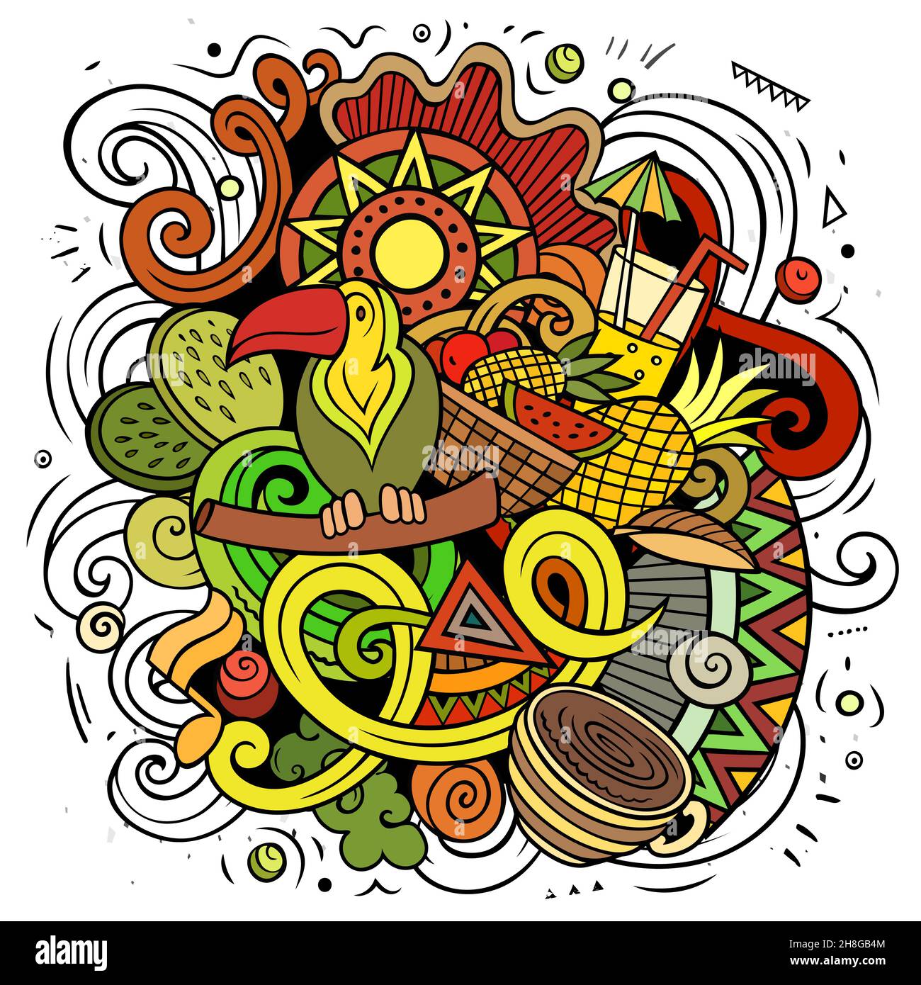 Brazil cartoon vector doodle illustration. Colorful detailed ...