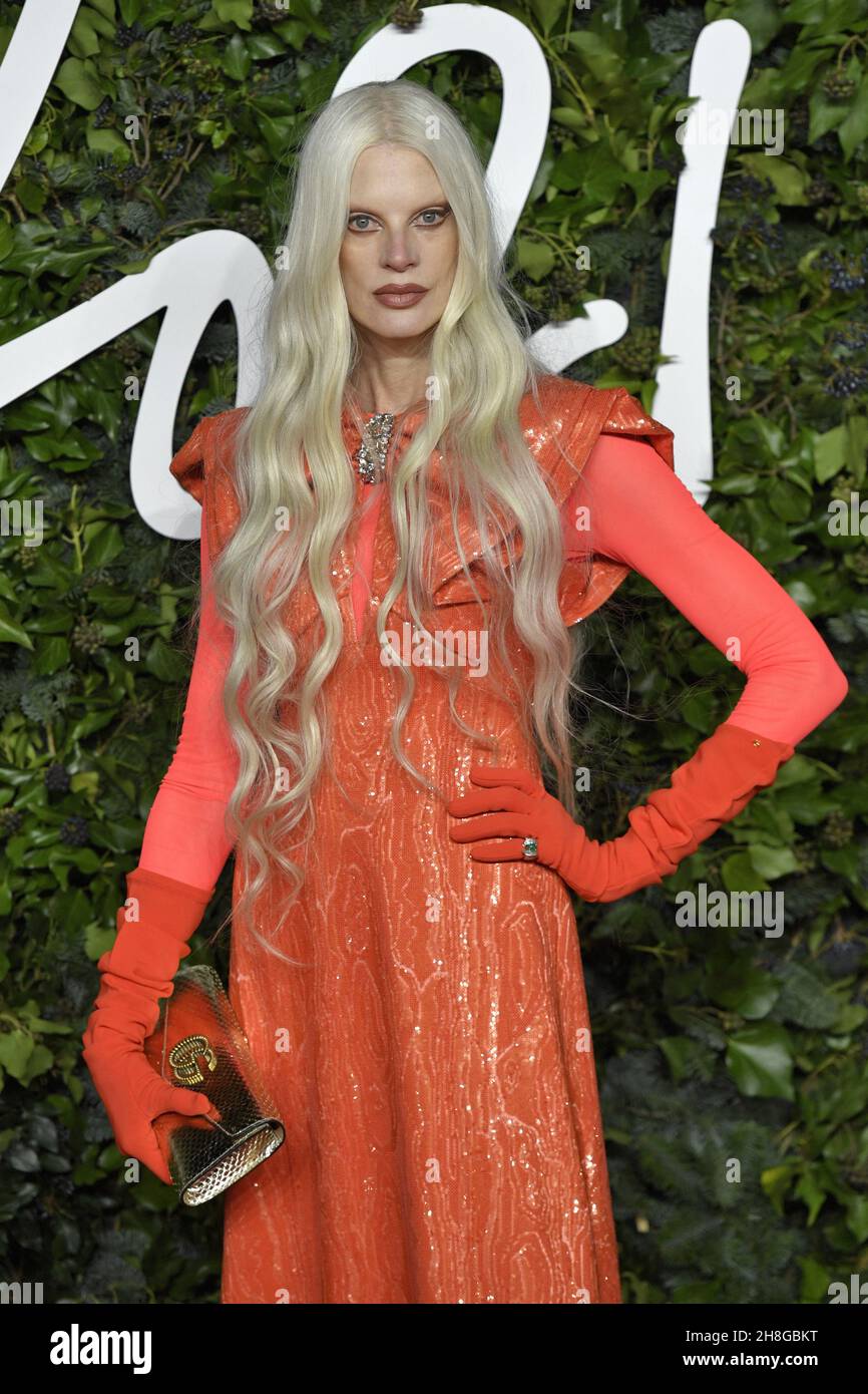 Kristen McMenamy attending The Fashion Awards 2021 at the Royal Albert ...