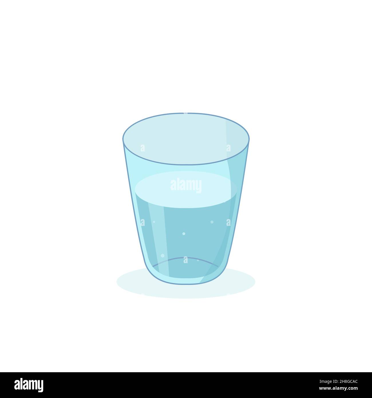 GLASS OF WATER. DRINK PLENTY OF WATER. CARTOON STYLE EPS 10 Stock ...