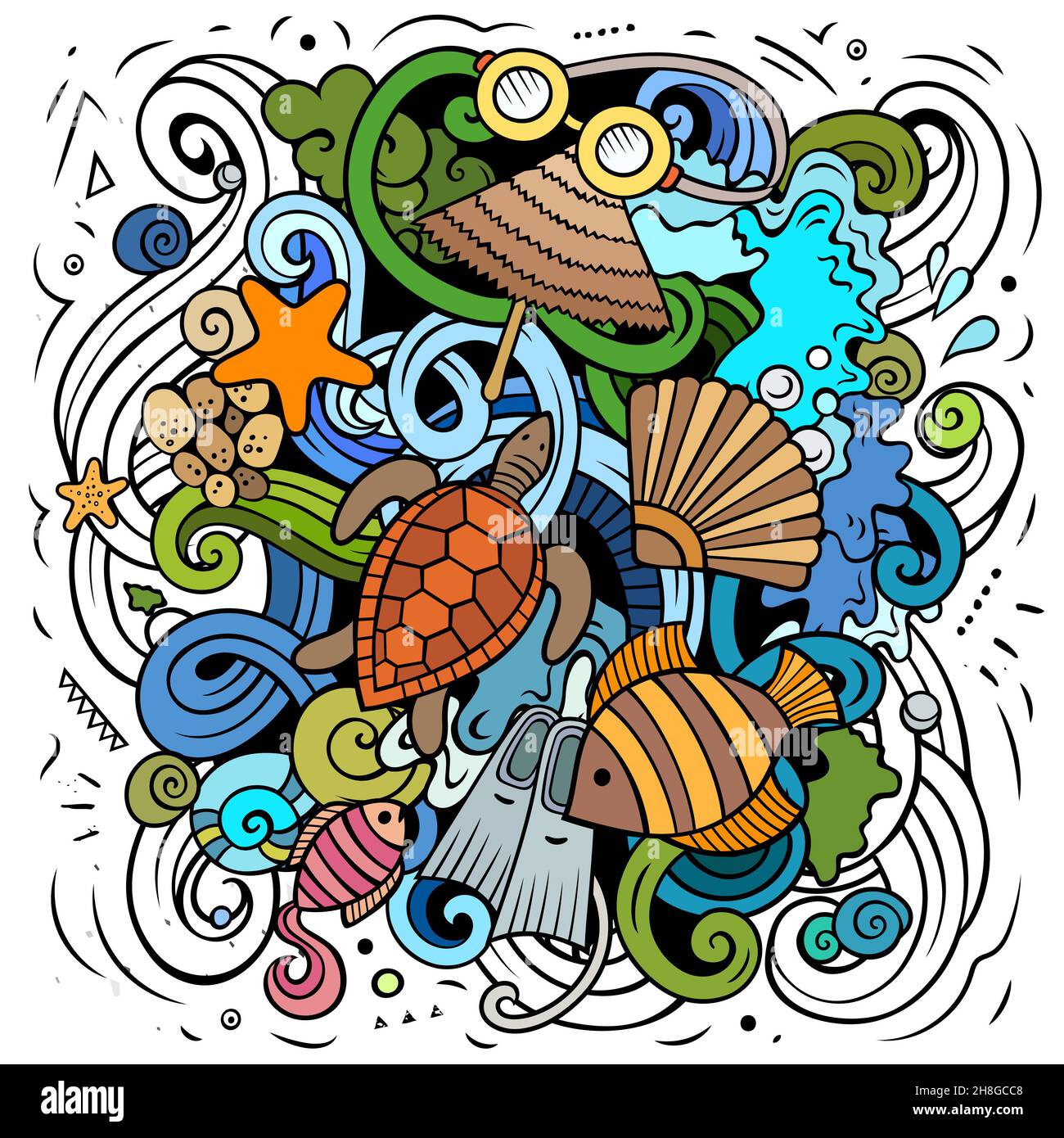 Mauritus cartoon vector doodle illustration. Colorful detailed ...