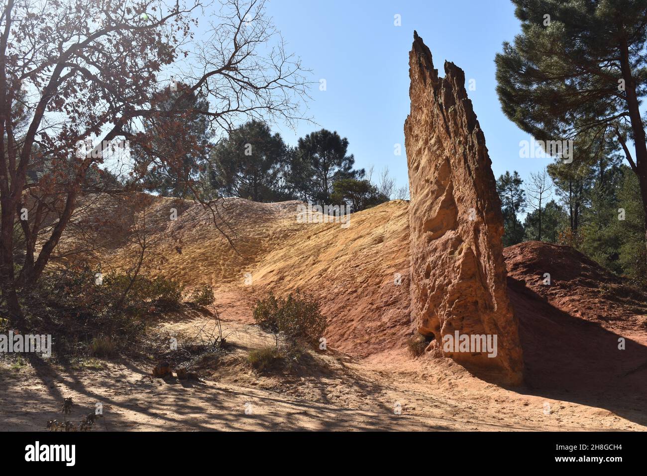 Visiting the French Colorado, Rustrel, South of France Stock Photo - Alamy