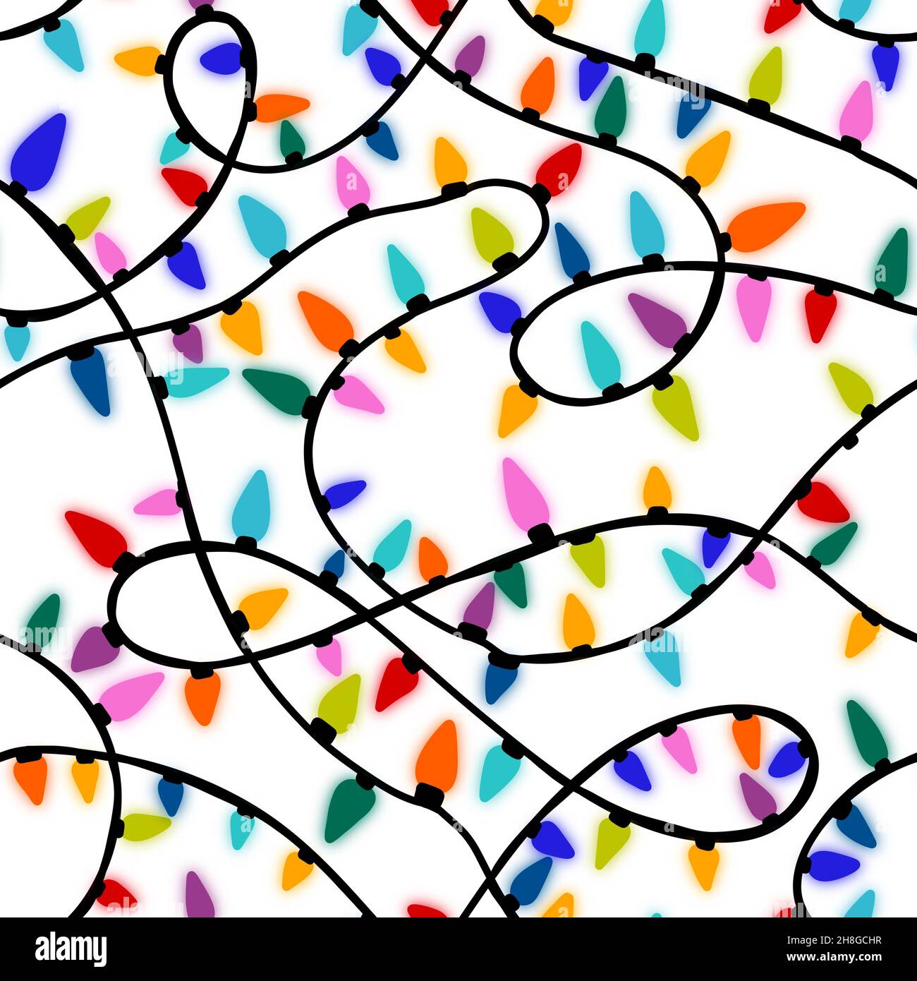 Christmas lights seamless new year pattern for fabrics and textiles and ...