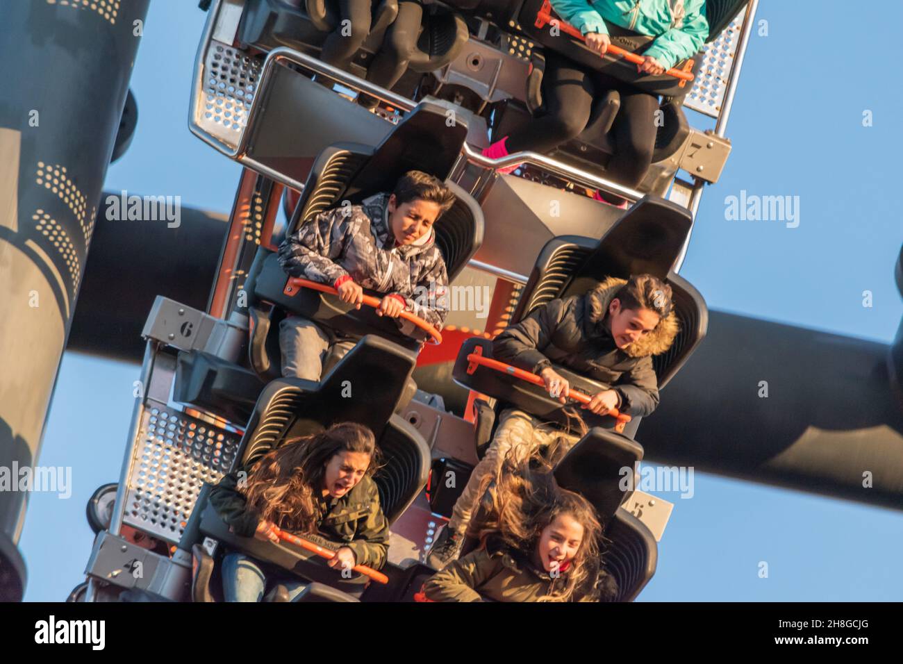 MADRID, SPAIN - Nov 20, 2021: Group of people enjoying the abyss ...