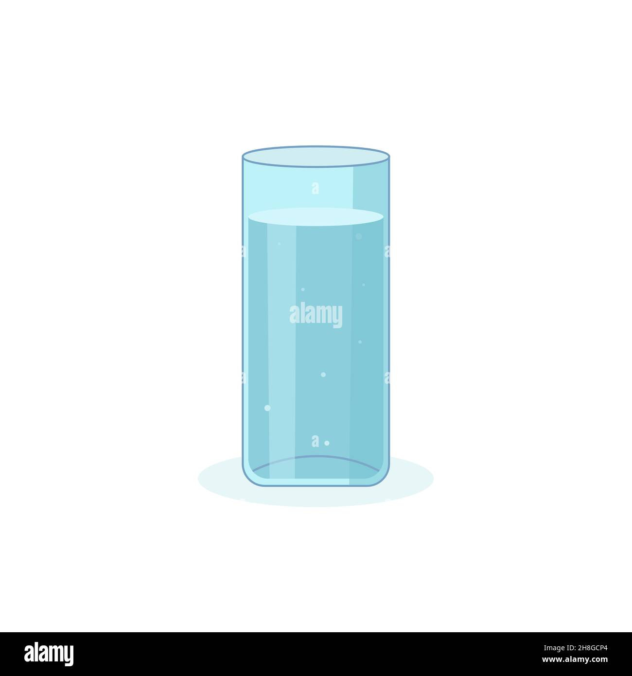 GLASS OF WATER. DRINK PLENTY OF WATER. CARTOON STYLE EPS 10 Stock ...