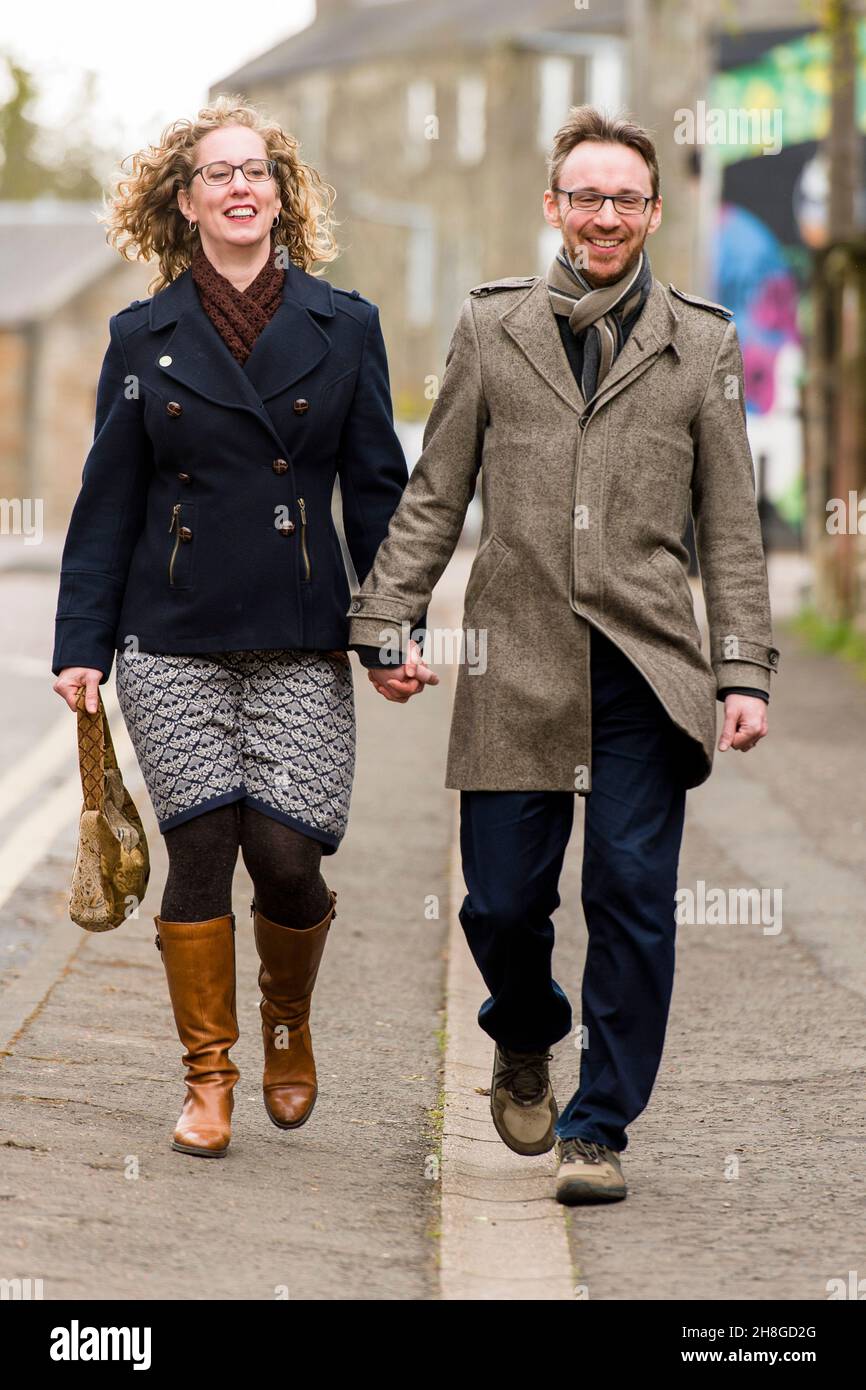 Scottish Greens co-leader Greens Lorna Slater and partner Gordon Craig ...