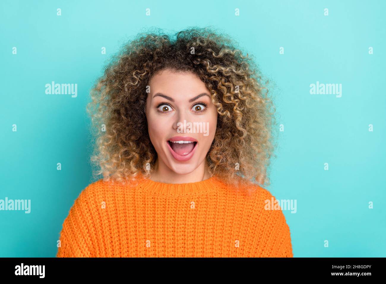 Photo of excited amazed crazy cute lady omg discount reaction wear ...