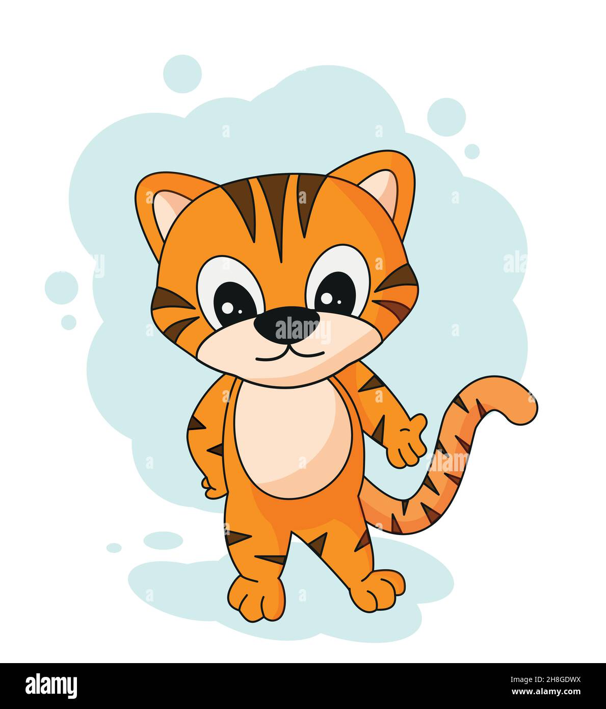 Cheerful cartoon tiger vector illustration EPS 10 Stock Vector Image ...