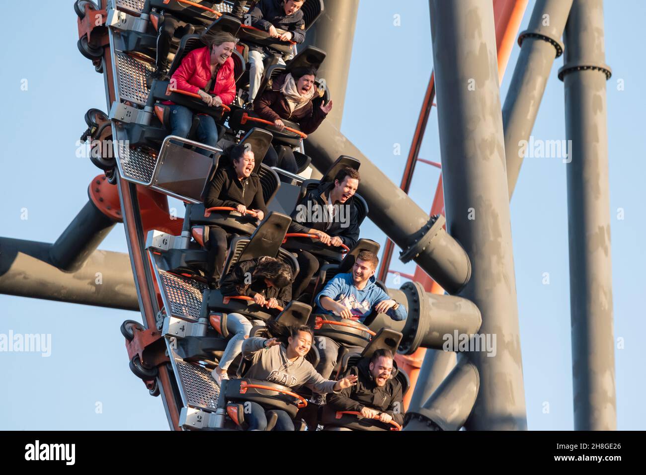 MADRID, SPAIN - Nov 20, 2021: Group of people enjoying the abyss ...