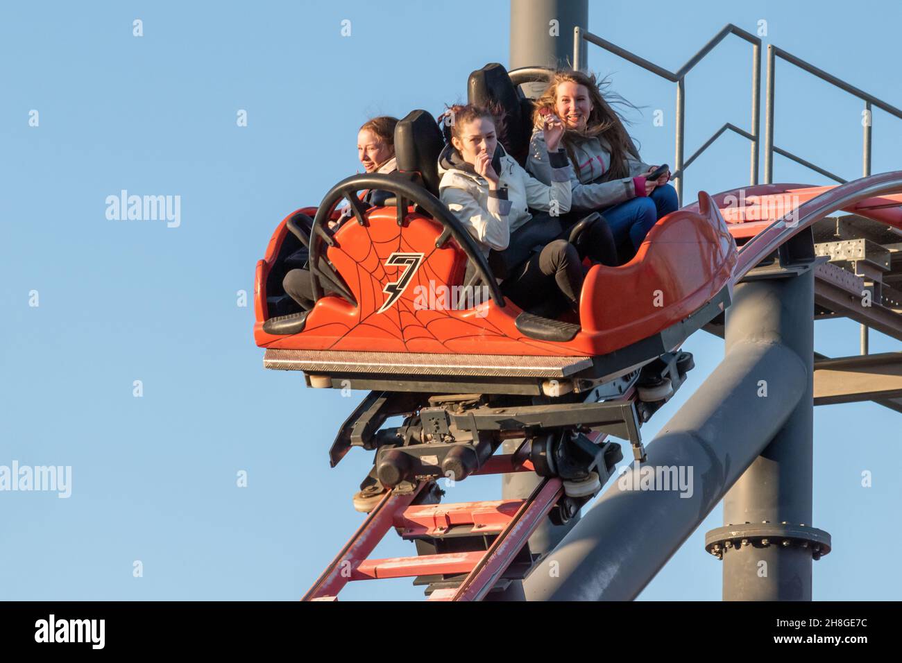 MADRID, SPAIN - Nov 20, 2021: Group of people enjoying the tarantula ...