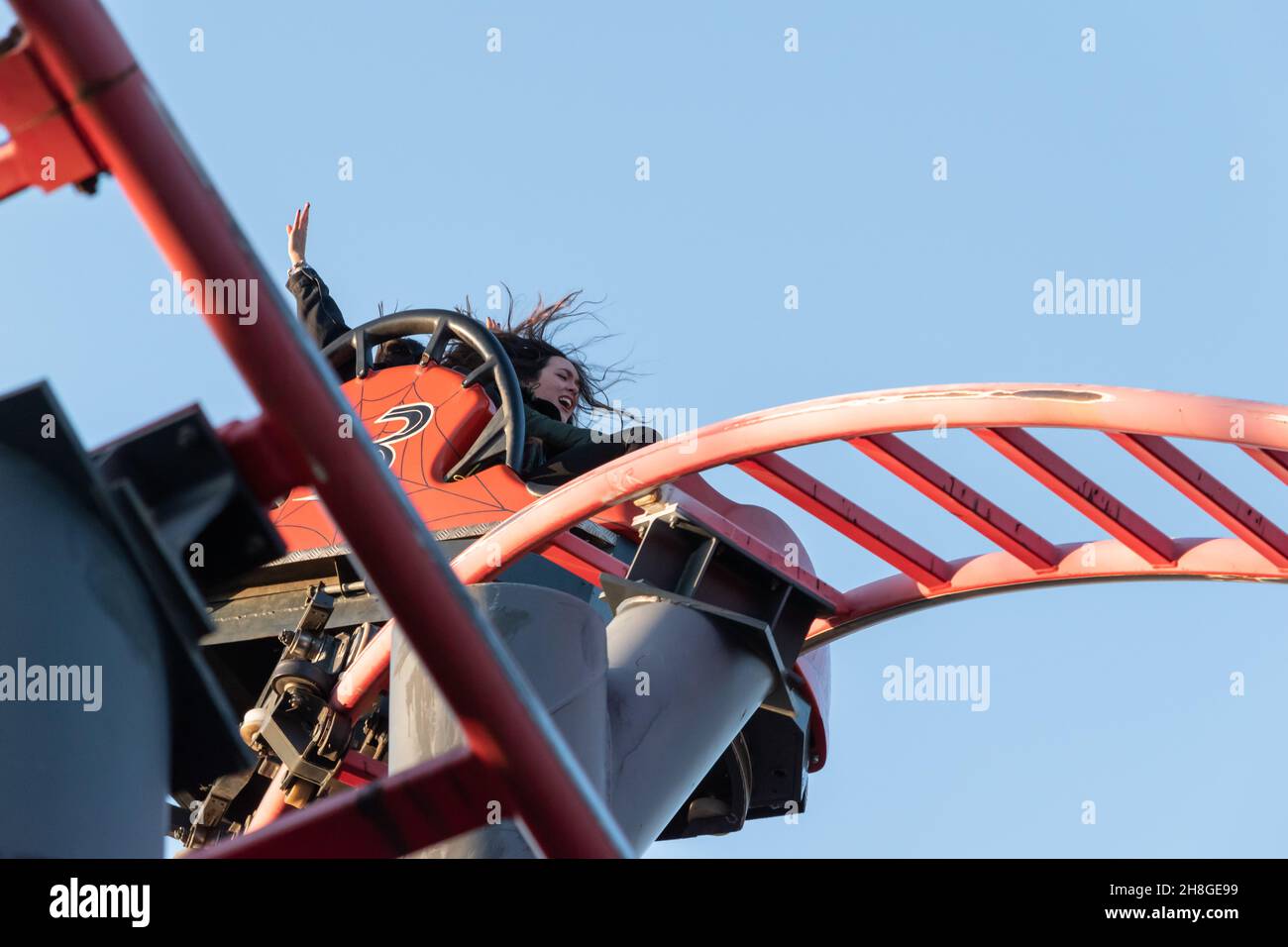 MADRID, SPAIN - Nov 20, 2021: Group of people enjoying the tarantula ...