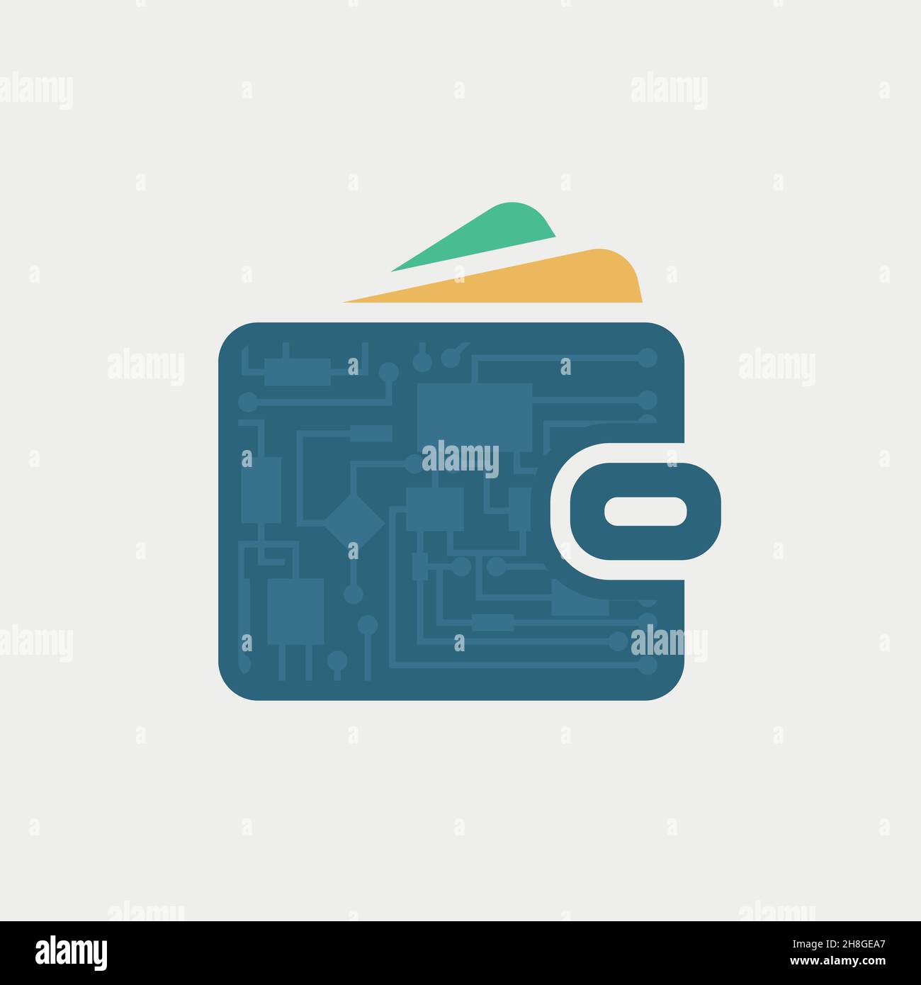closed digital wallet front view on white Stock Vector Image & Art - Alamy