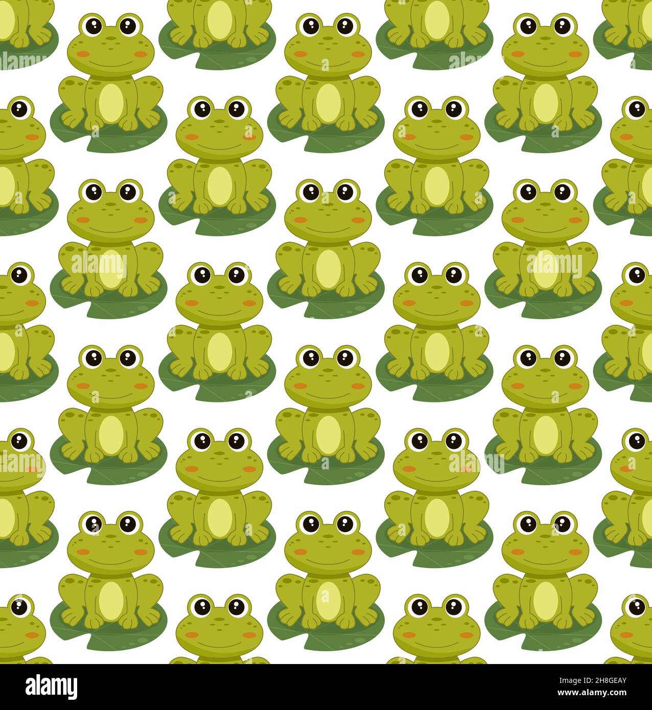 Vector illustration of seamless pattern in frog cartoon style Stock ...