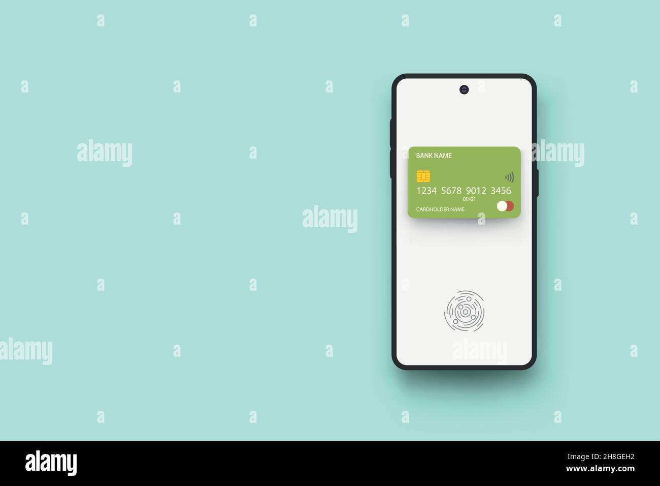 Cellphone bank card online Stock Vector Images - Alamy