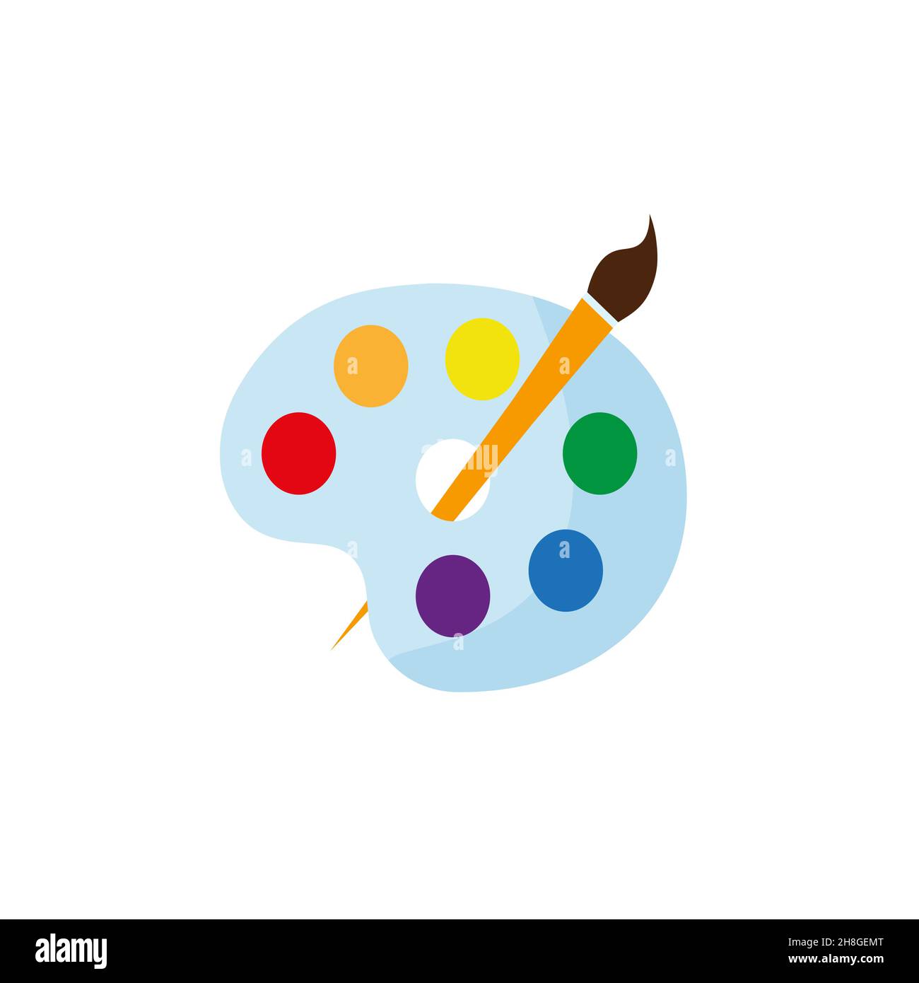 Paint palette school items isolated on white background EPS 10 Stock ...