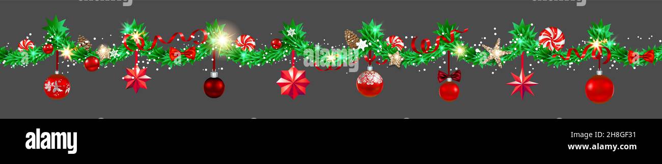 Christmas decorations on sparkling Stock Vector Images - Alamy