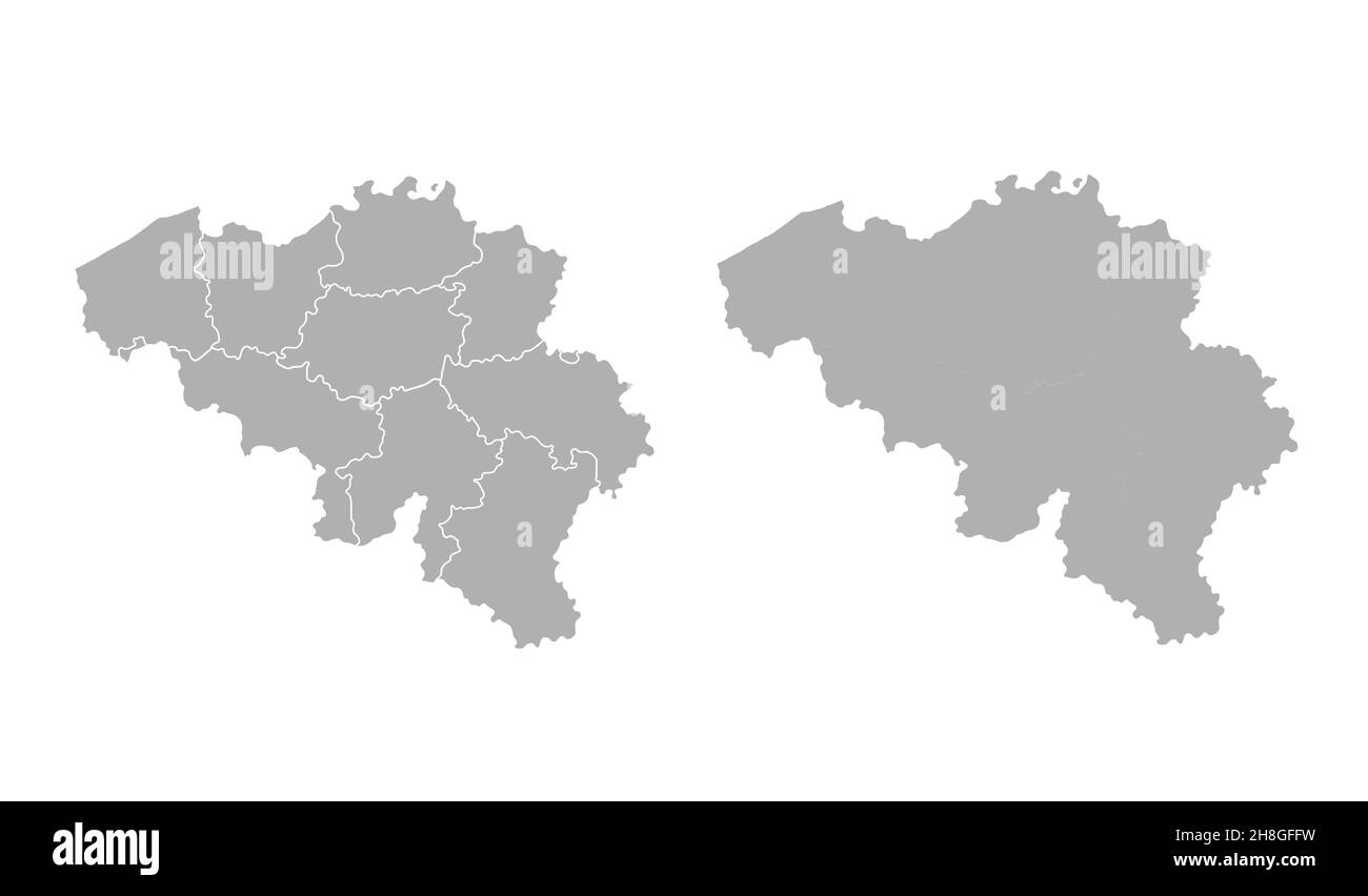 Belgium map in grey isolated on a white background Stock Photo - Alamy