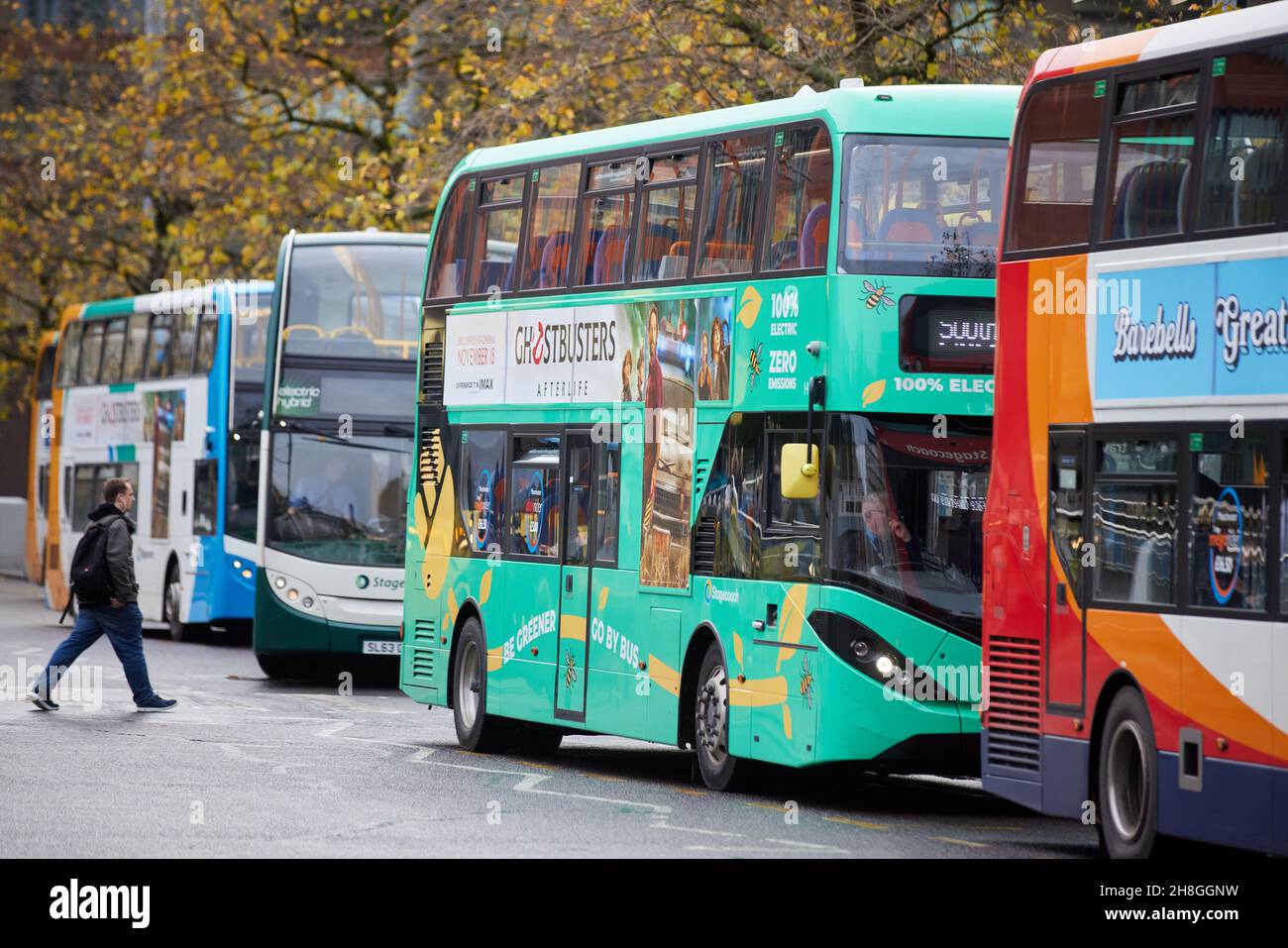Manchester Piccadilly Bus station, Stagecoach buses at the bus stops ...