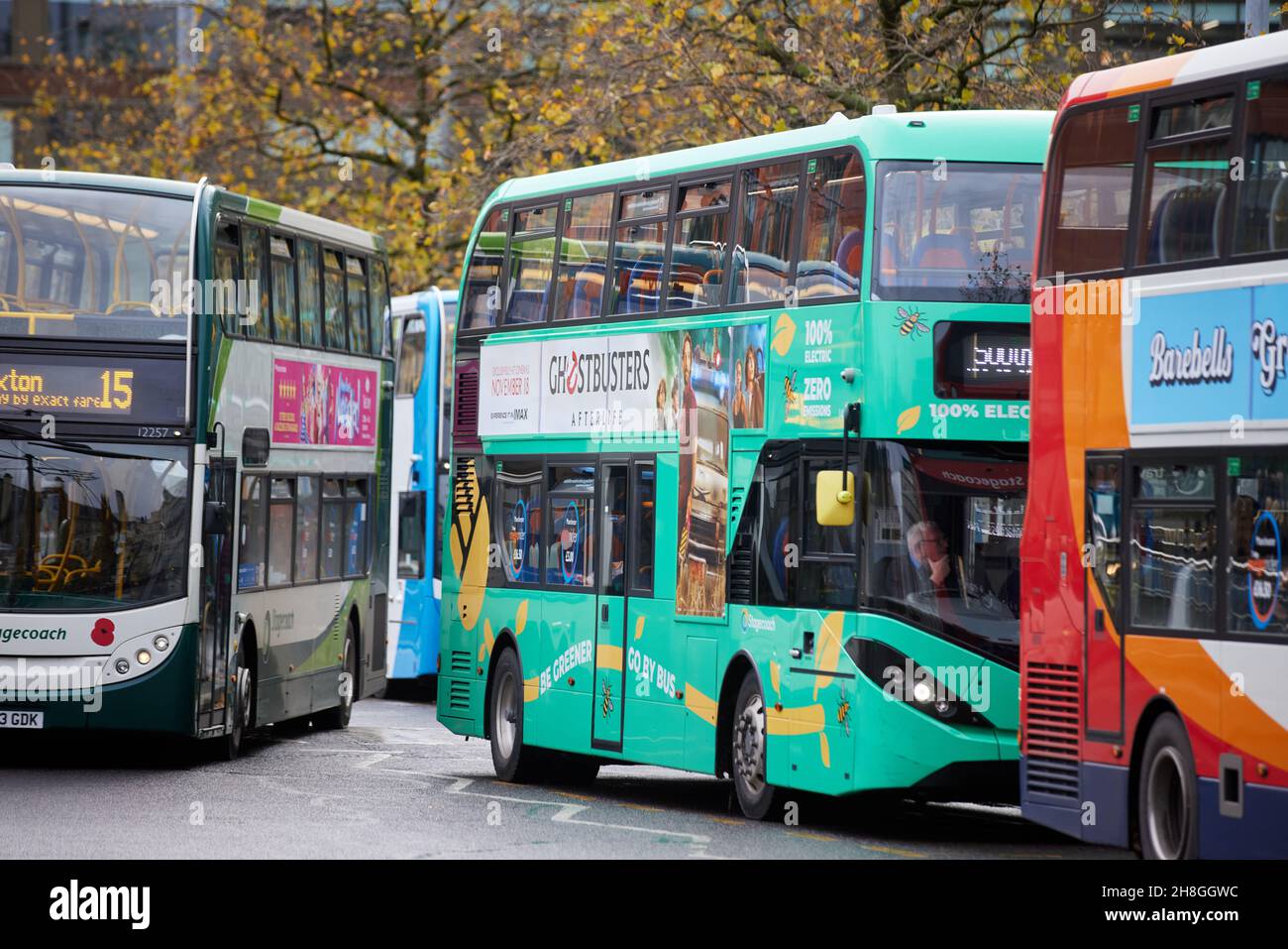 Manchester Piccadilly Bus station, Stagecoach buses at the bus stops ...