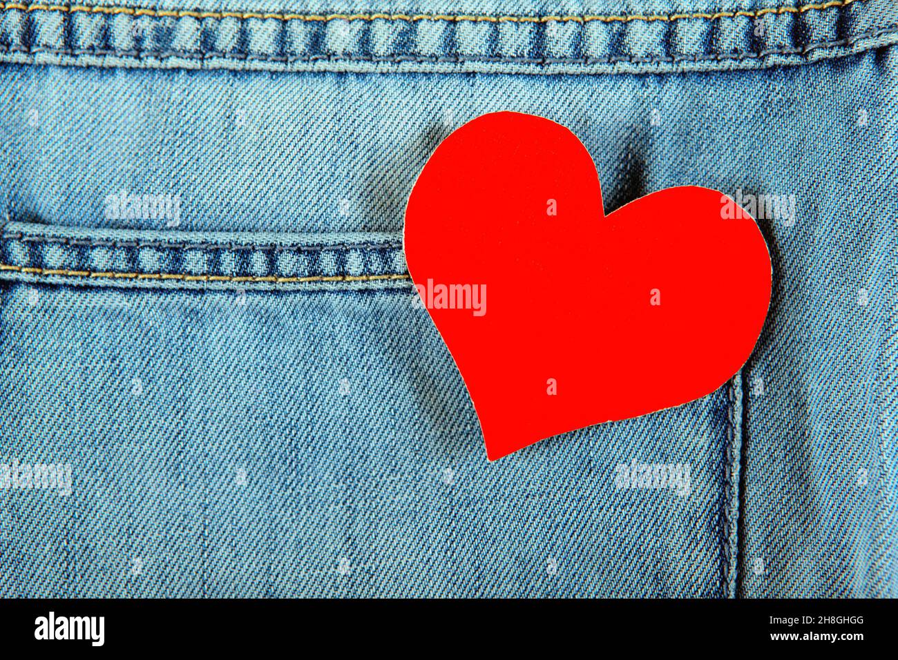 Red heart jeans pocket hi-res stock photography and images - Alamy