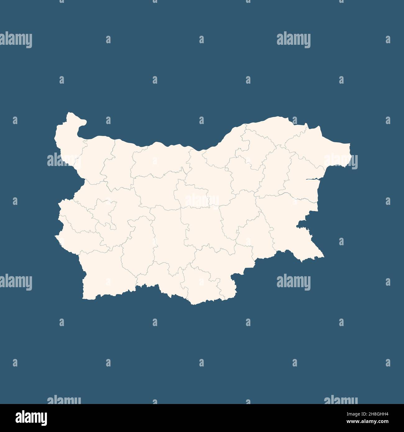 Bulgaria blue map on white background Stock Photo - Alamy