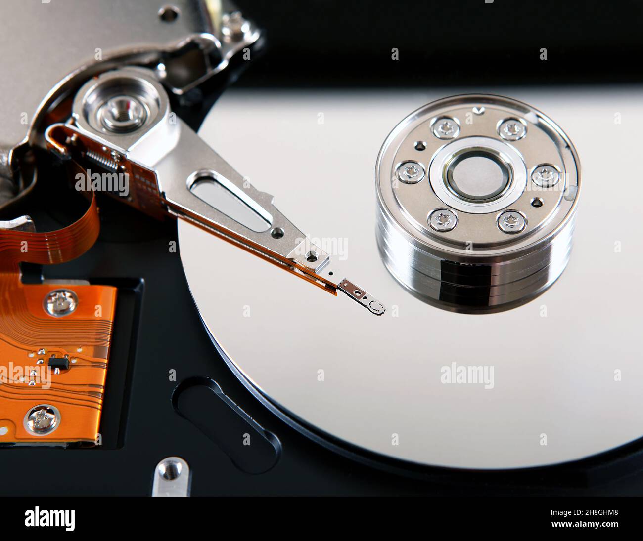 Detail of the Opened Hard Disk Drive Stock Photo - Alamy