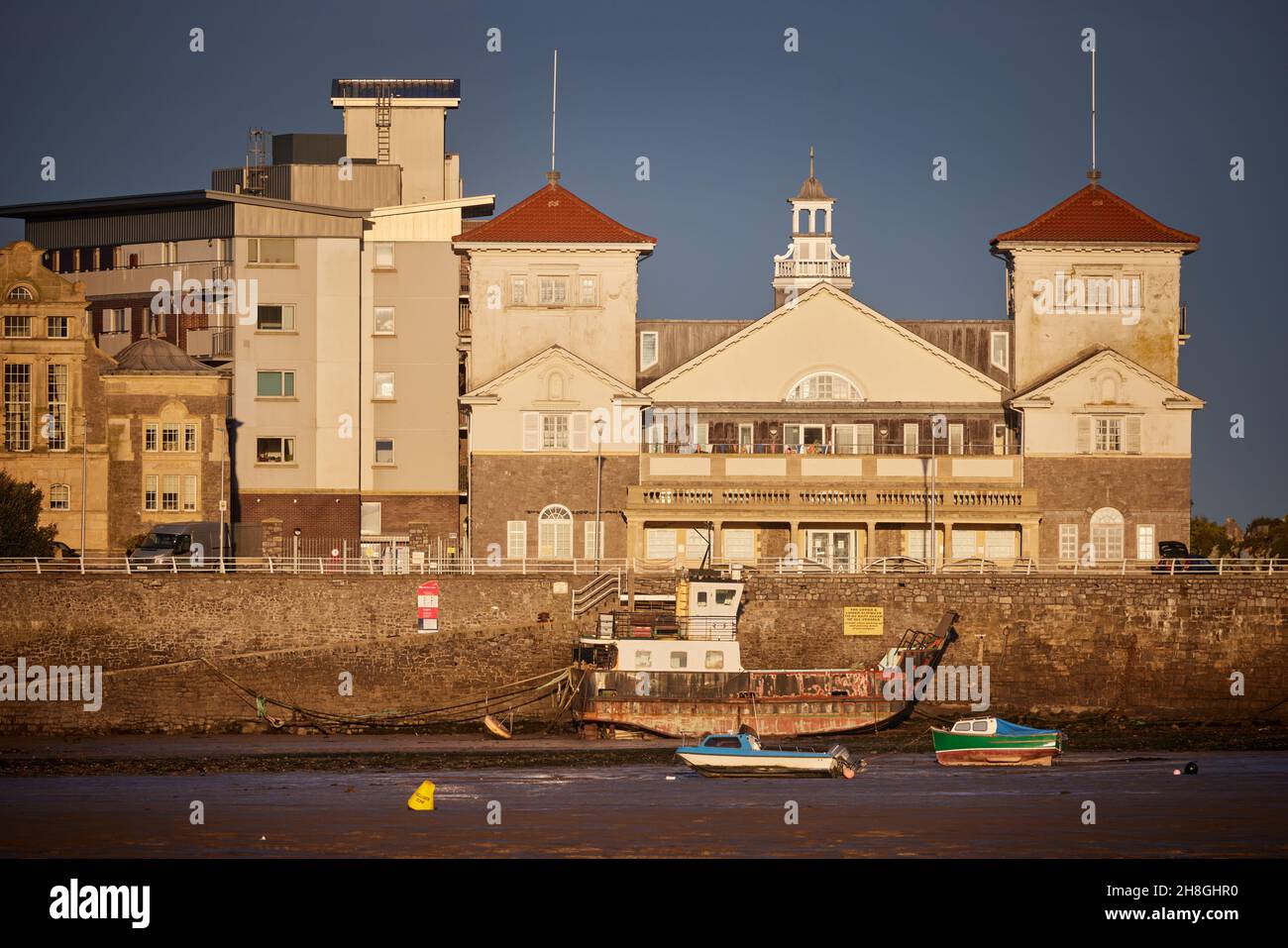 Weston-super-Mare seaside town in Somerset, England. Knightstone Island ...