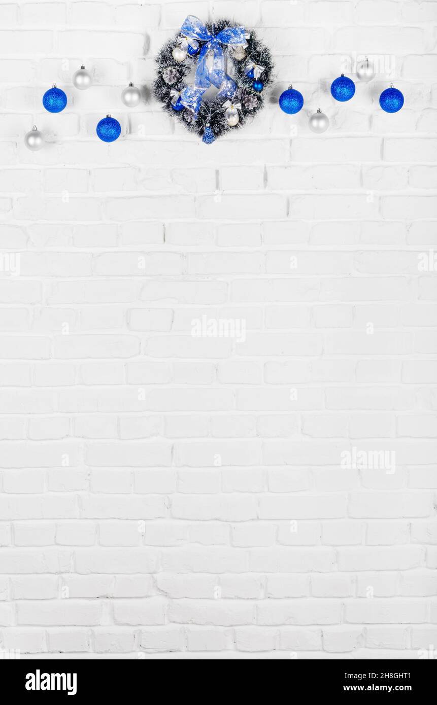 Stone blue wall background with brick pattern hi-res stock photography ...