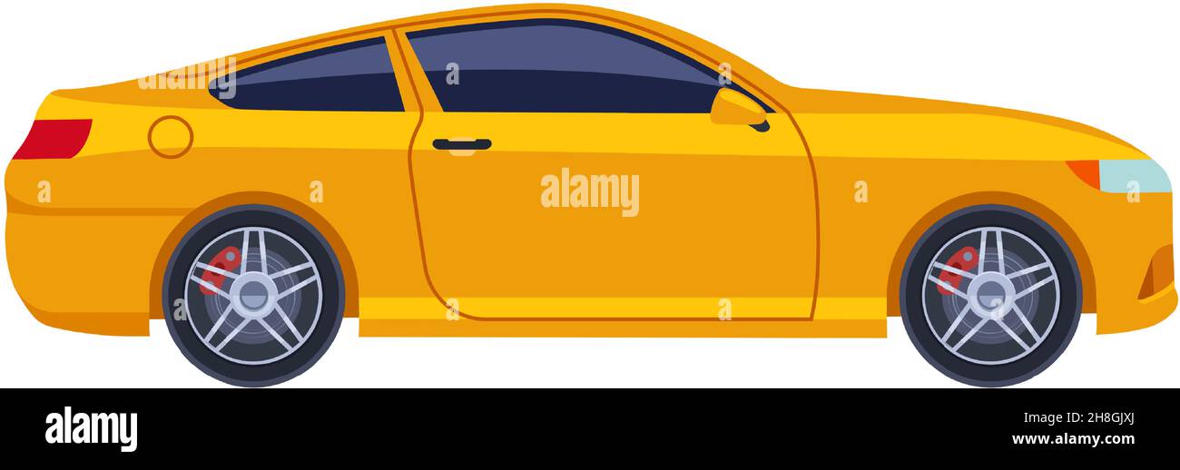 Yellow sport car icon. Automobile side view Stock Vector Image & Art ...