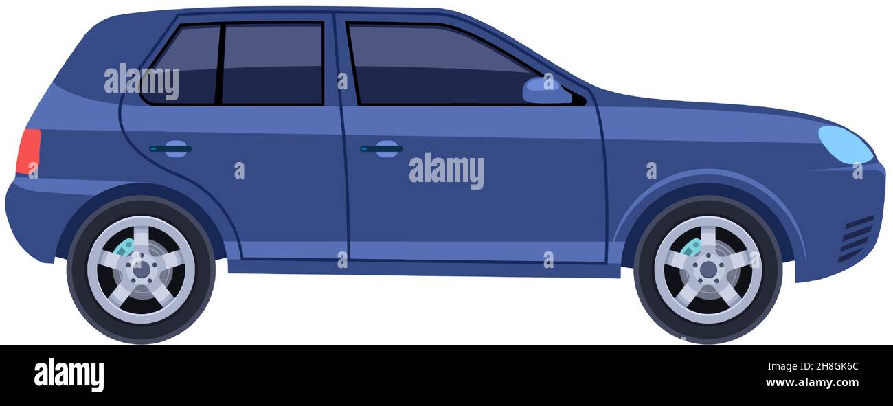 Blue suv car. Crossover side view in flat style Stock Vector Image ...