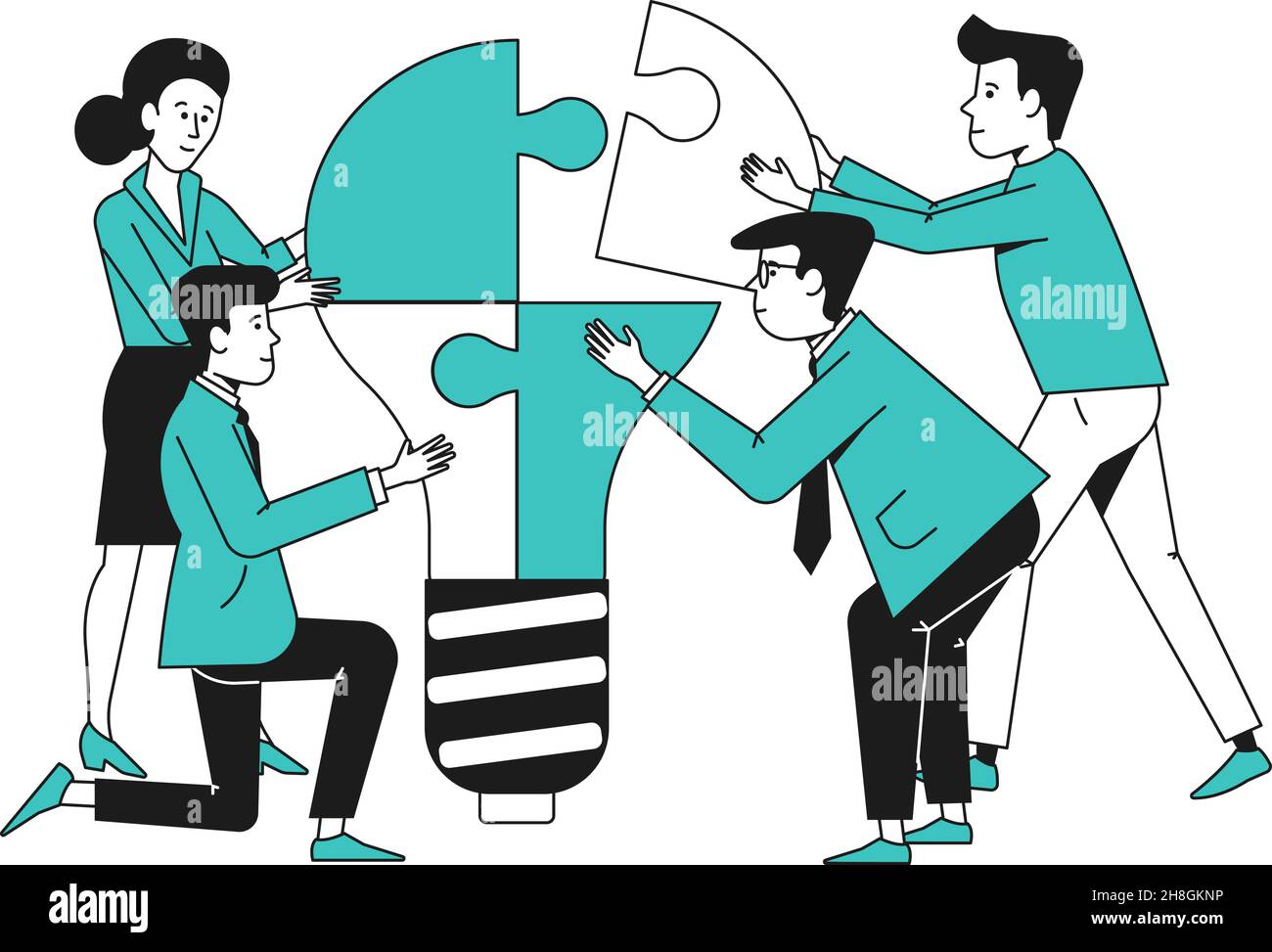 Build collaboration cooperation business Stock Vector Images - Alamy