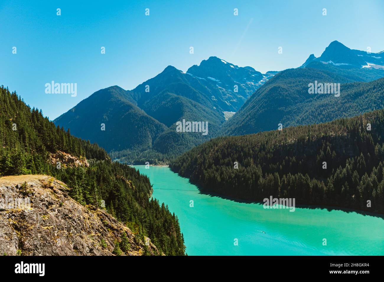 Ross Lake Reservoir in the North Cascades in National Park, Washington ...