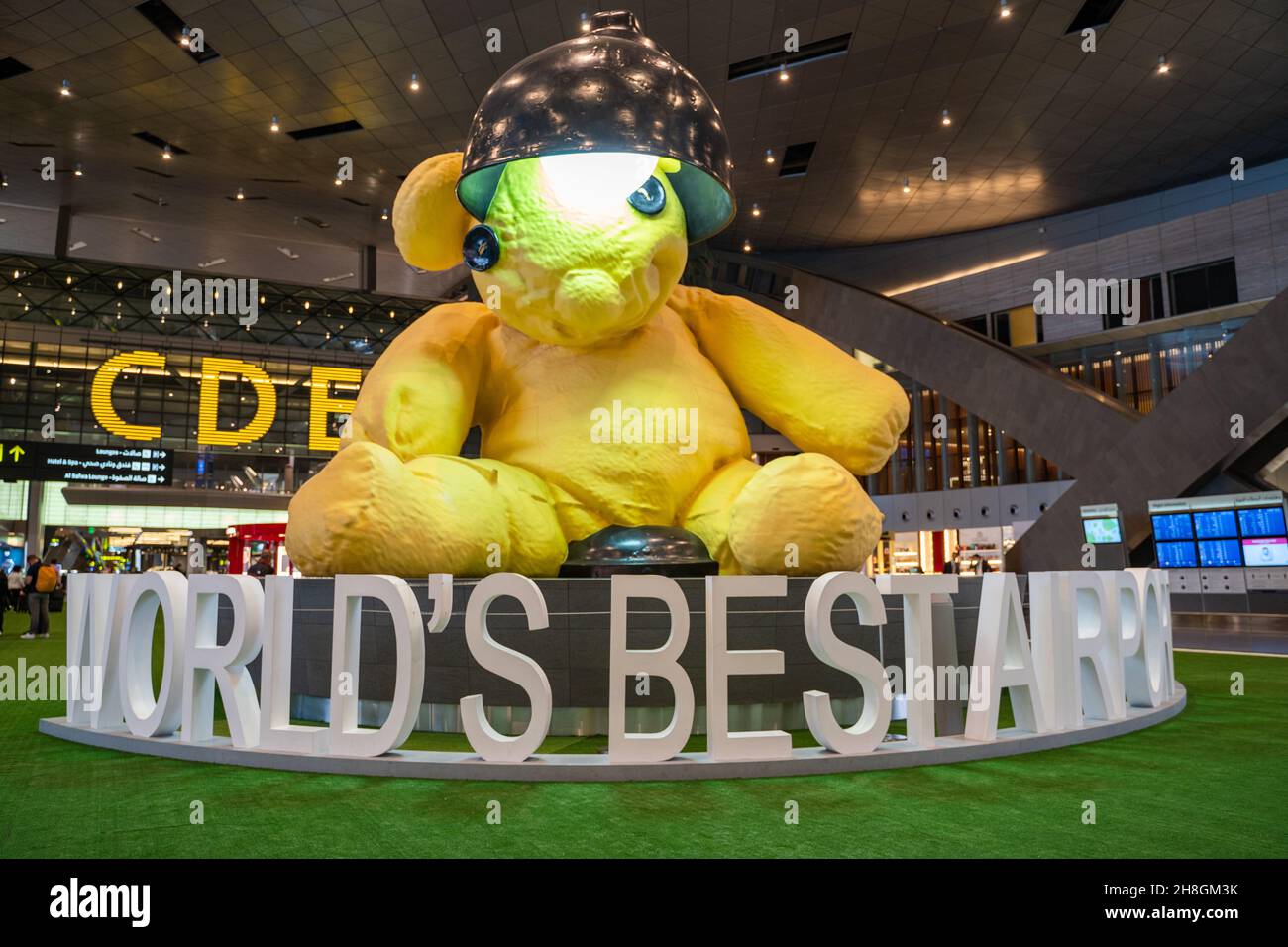 DOHA, QATAR - November 16, 2021 : Lamp Bear by Swiss artist Urs Fischer ...