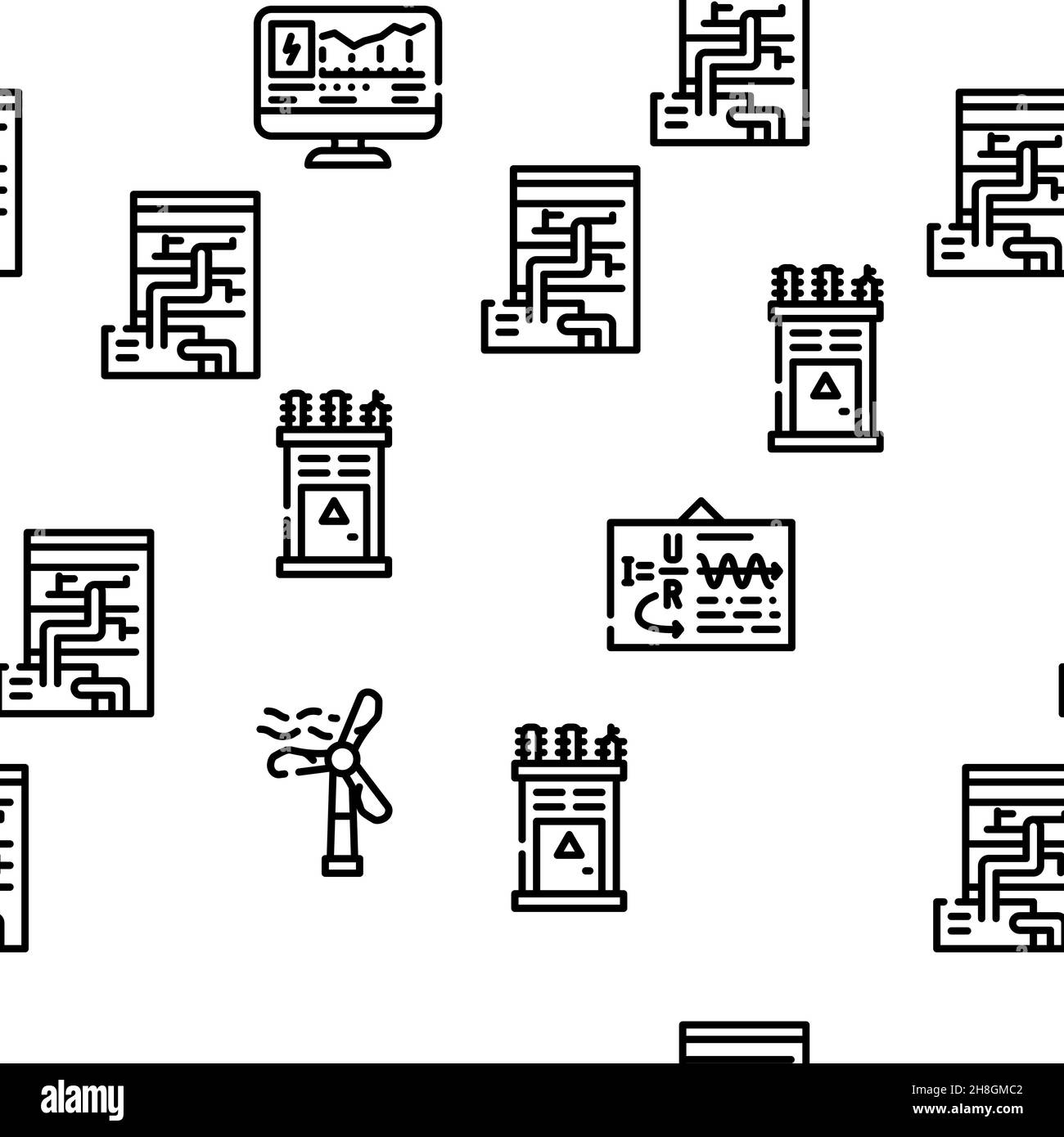 Energy Manufacturing Vector Seamless Pattern Stock Vector Image & Art ...