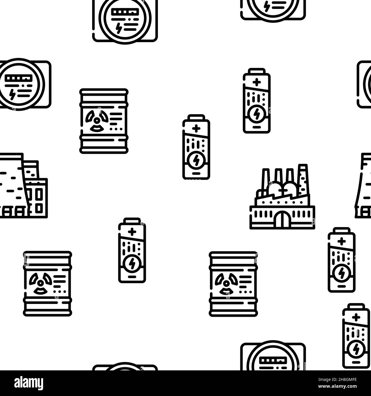 Energy Manufacturing Vector Seamless Pattern Stock Vector Image & Art ...