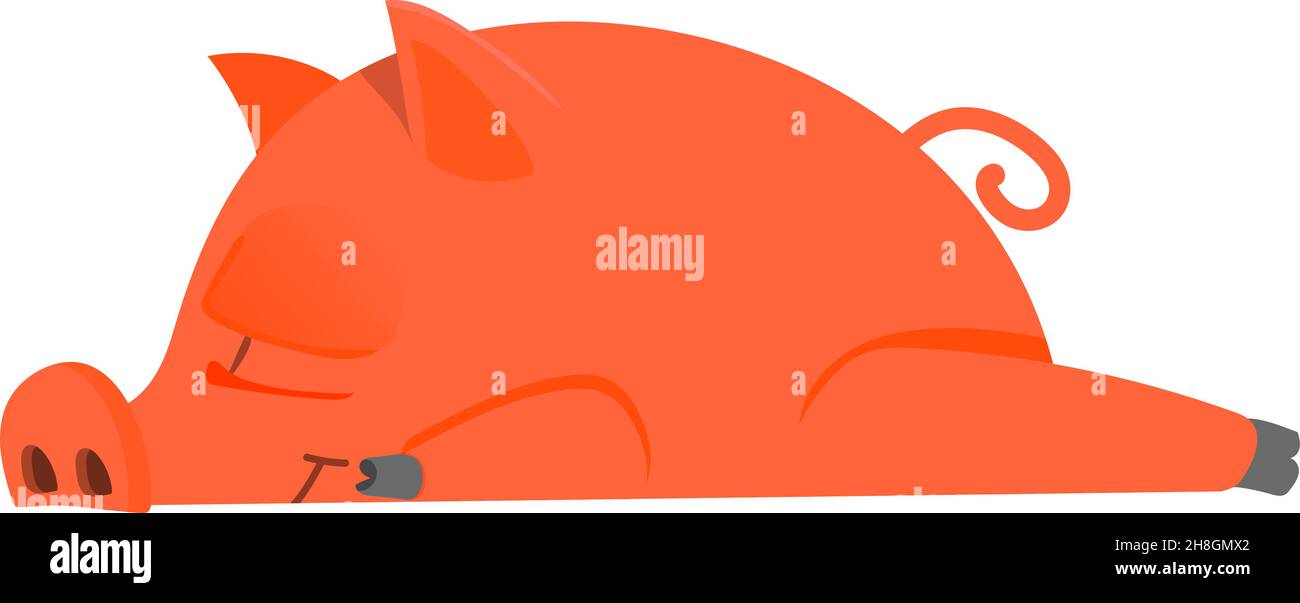 Lazy pig resting. Cute cartoon sleeping animal Stock Vector Image & Art ...