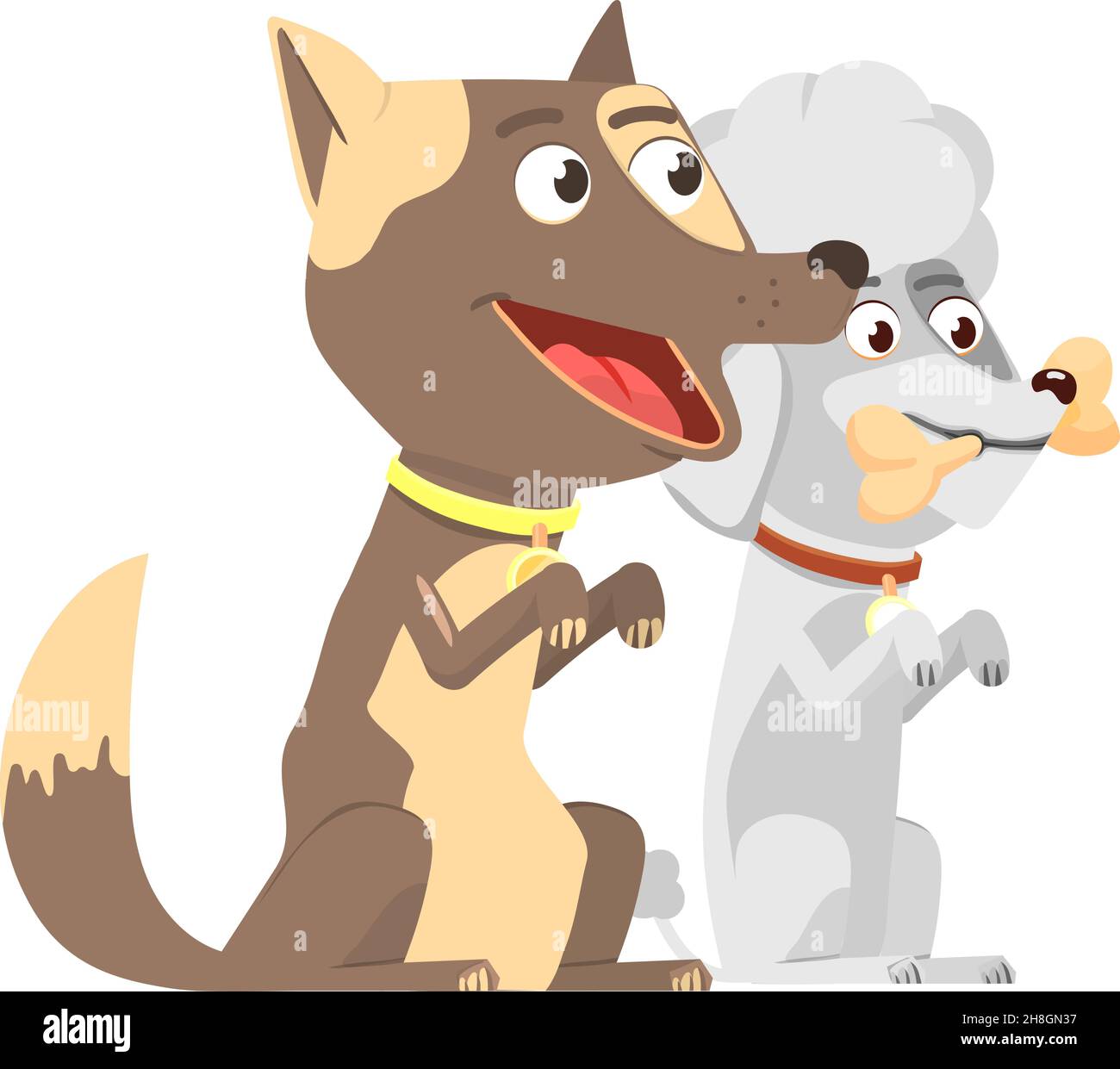 Cute Dog Begging Cartoon